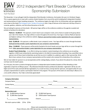 Fillable Online Sponsorship Submission Fax Email Print - pdfFiller