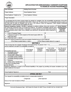 Fillable Online APPLICATION FOR UNREASONABLE HARDSHIP EXCEPTIONS Fax ...