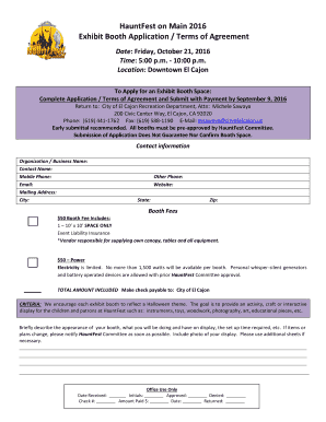 Fillable Online hauntfest Exhibit Booth Application / Terms of ...