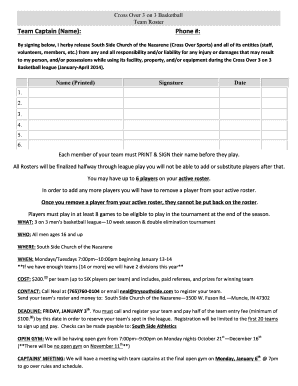 Fillable Online 3 on 3 Basketball team registration form-2 Fax Email ...
