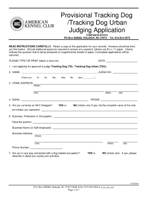 Fillable Online images akc TRACKING DOG (TD) Fax Email Print - pdfFiller