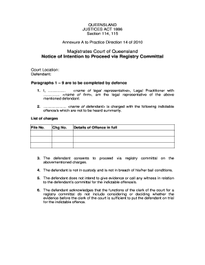 Fillable Online courts qld gov Practice direction 14A of 2010 ...