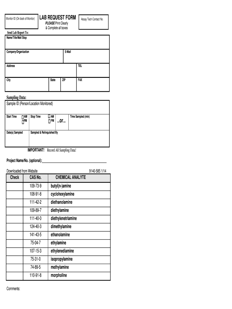 Fillable Online Monitor ID (On back of Monitor) Assay Tech Contact No ...