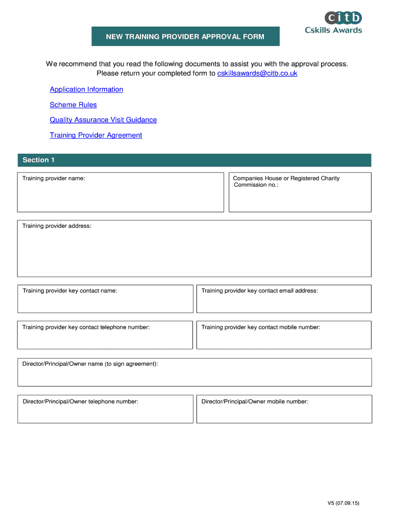 Fillable Online NEW TRAINING PROVIDER APPROVAL FORM Fax Email Print ...