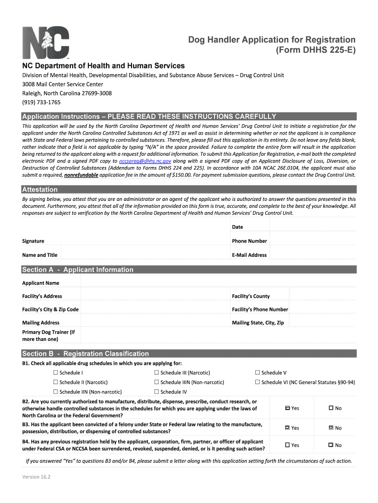 Fillable Online Dog Handler Application for Registration Fax Email ...