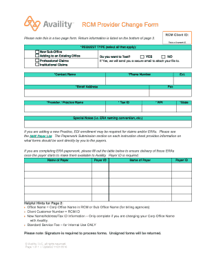 Fillable Online RCM Provider Change Form Fax Email Print - pdfFiller