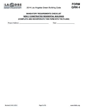 Fillable Online ladbs FORM GRN 4 - LADBS Fax Email Print - pdfFiller