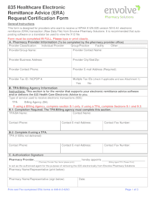Fillable Online 835 ERA Form v2 20120320 For Review.doc Fax Email Print ...