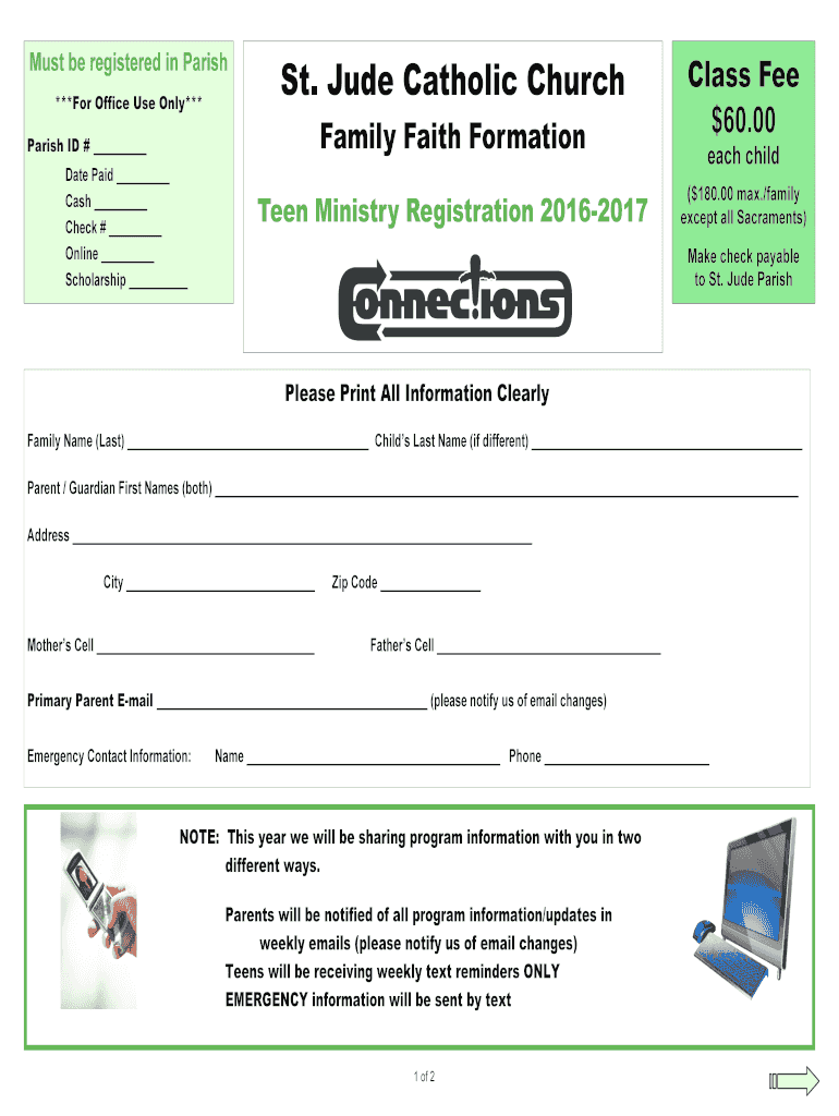 Fillable Online stjude-redmond Teen Connections Registration Form - St ...