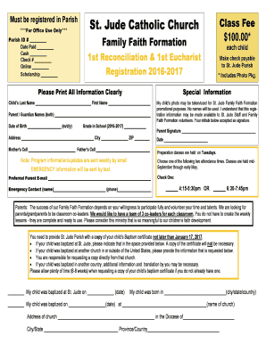 Fillable Online stjude-redmond Must be registered in Parish - St Jude Catholic Church Fax Email ...