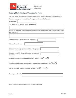 Fillable Online tn Copyrights, Patents, or Trademarks Form Fax Email ...