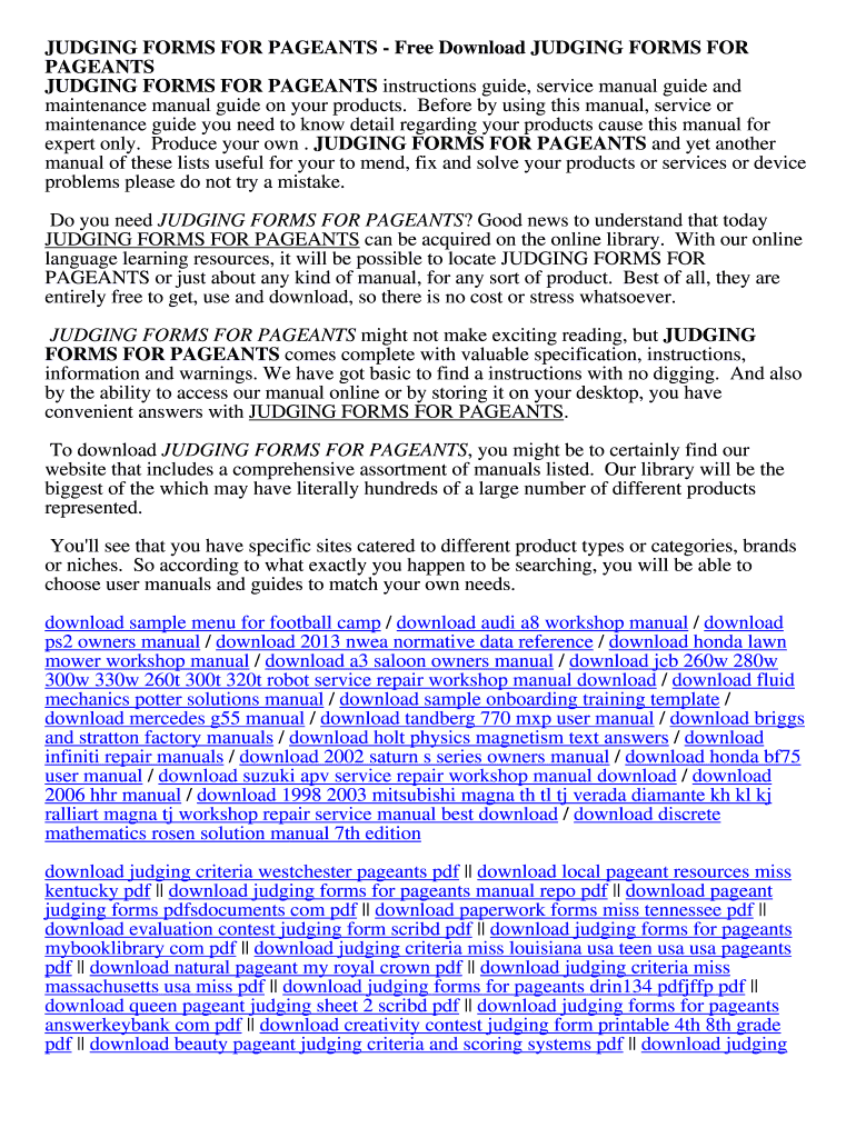 Fillable Online bx4q4 younghip zapto JUDGING FORMS FOR PAGEANTS - Free ...