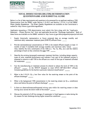 Fillable Online TOTAL DISSOLVED SOLIDS (TDS) DETERMINATION Fax Email ...
