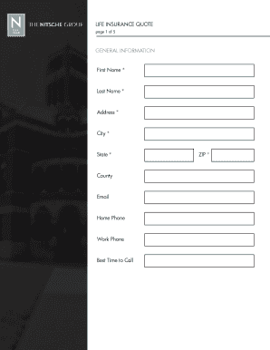 Fillable Online LIFE INSURANCE QUOTE Fax Email Print - pdfFiller