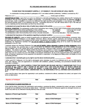 Ifly Waiver - Fill Online, Printable, Fillable, Blank | pdfFiller