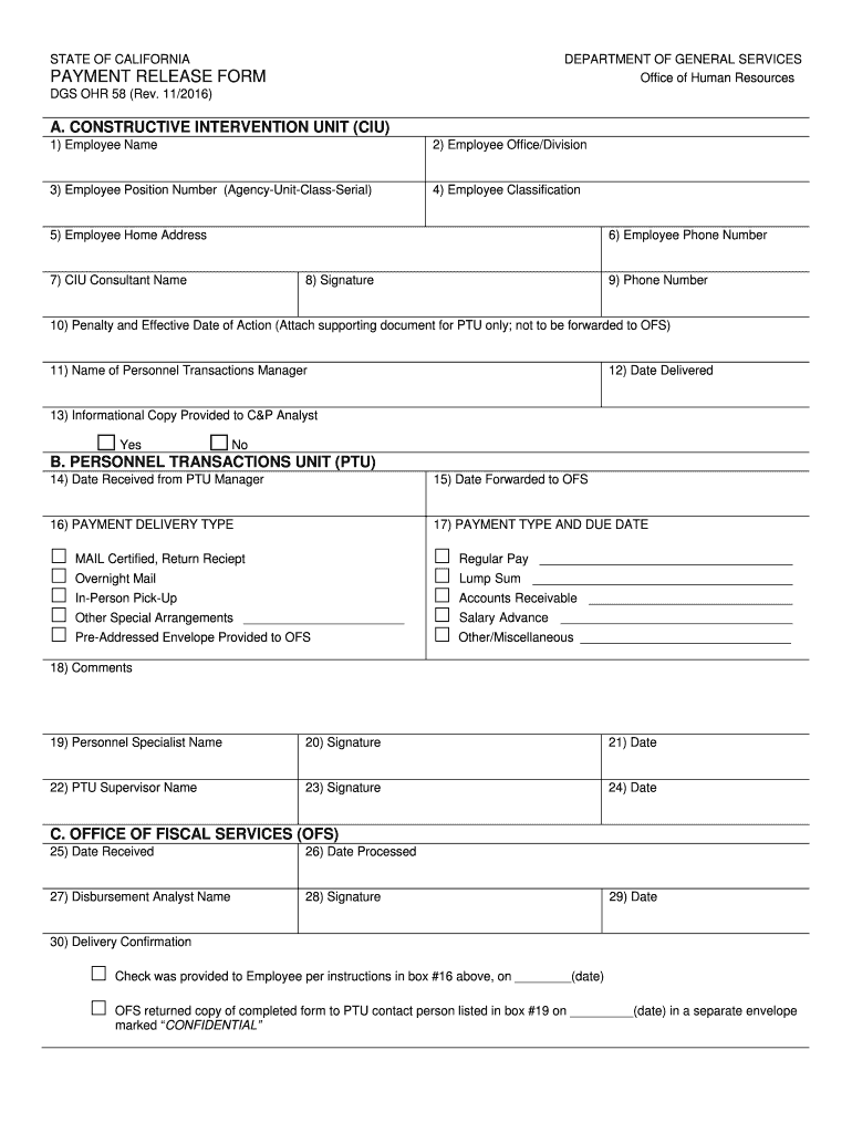 Fillable Online documents dgs ca Payment Release Form. Payment Release Form Fax Email Print ...