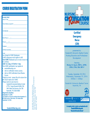 Fillable Online mc vanderbilt Certified Emergency Nurse (CEN ...