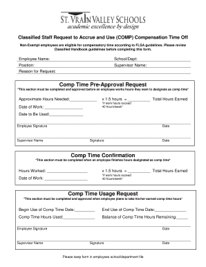 Fillable Online Classified Staff Request to Accrue and Use (COMP ...