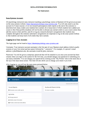 Fillable Online SONA-SYSTEMS INFORMATION Fax Email Print - pdfFiller