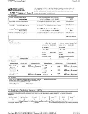 Fillable Online CASS Summary Report - grizalum.org Fax Email Print ...
