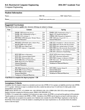 Fillable Online advising engineering osu Computer Engineering Program of Study - Engineering ...