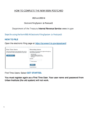 Fillable Online HOW TO COMPLETE THE NEW 990N POSTCARD Fax Email Print ...