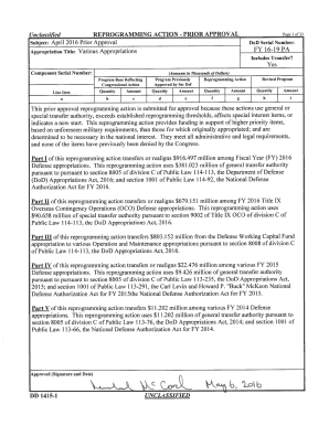 Fillable Online comptroller defense REPROGRAMMING ACTION - PRIOR ...