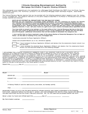 Fillable Online ihda MCC-32 Closing Affidavit - Illinois Housing ...