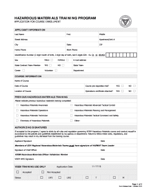 Fillable Online HAZMAT Training Application DRAFT.doc Fax Email Print ...