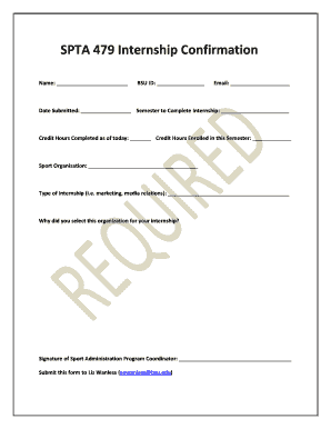 Fillable Online Internship Confirmation Form Fax Email Print - pdfFiller