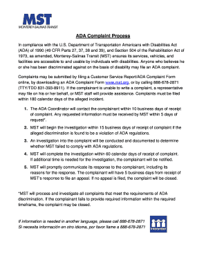 Fillable Online mst ADA Complaint Process - Monterey-Salinas Transit ...