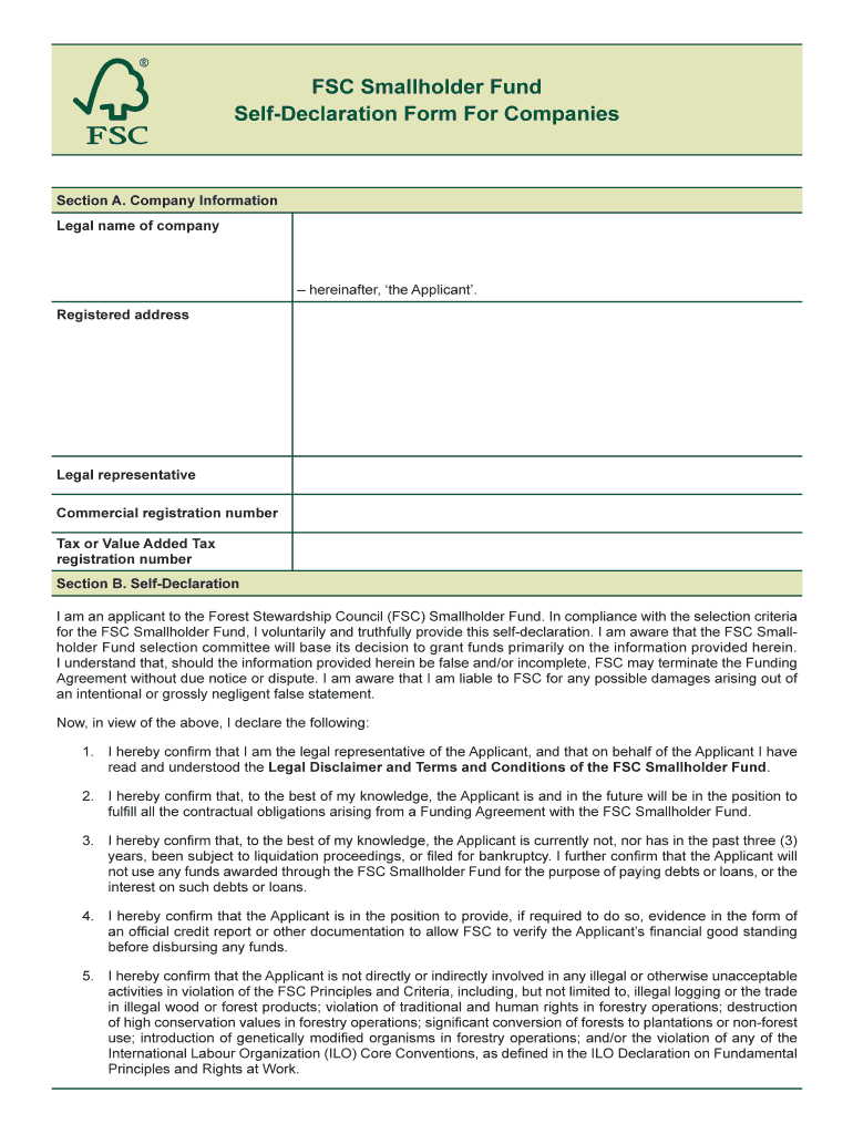 Fillable Online FSC Smallholder Fund Fax Email Print - pdfFiller