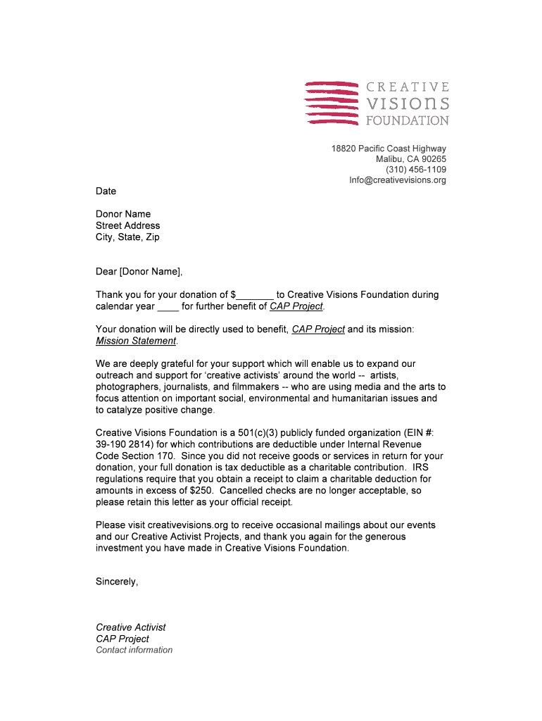 Fillable Online creativevisions Thank You Letter/Receipt.doc Fax Email ...