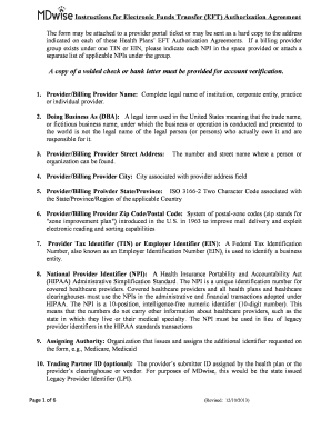 Fillable Online mdwise Instructions for EFT Authorization Form final ...