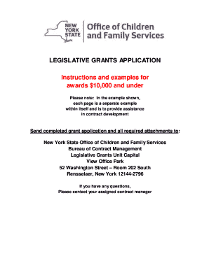 Fillable Online ocfs ny LEGISLATIVE GRANTS APPLICATION - ocfs ny Fax ...