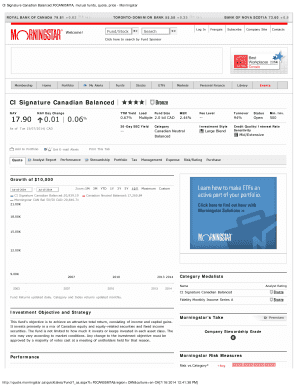 Fillable Online CI Signature Canadian Balanced:F0CAN05M7A, mutual funds ...