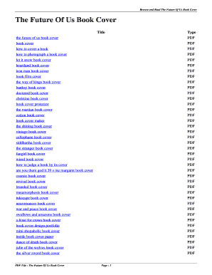 Fillable Online panl The Future Of Us Book Cover. the future of us book ...