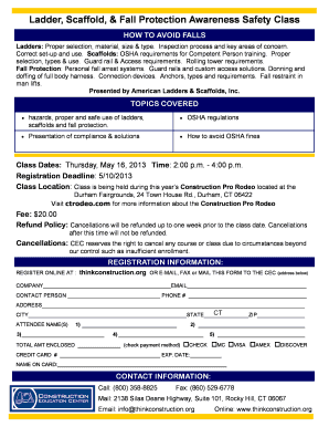 Fillable Online Ladder, Scaffold, & Fall Protection Awareness Safety ...