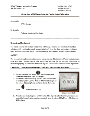 Fillable Online coastal Conductivity Calibration - coastal Fax Email ...