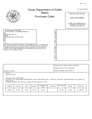 Fillable Online dps texas Purchase Order - Texas Department of Public ...