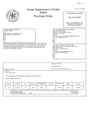 Fillable Online dps texas Purchase Order - Texas Department of Public ...