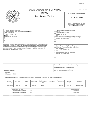 Fillable Online dps texas Purchase Order - Texas Department of Public ...