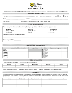 Fillable Online Please complete application electronically and submit to apply ...