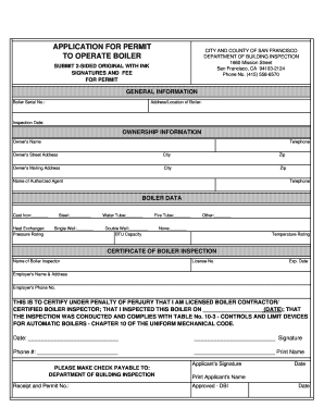 Fillable Online sfdbi TO OPERATE BOILER - sfdbi Fax Email Print - pdfFiller