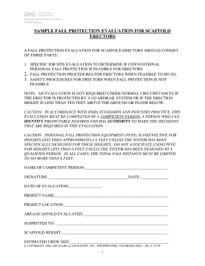 Fillable Online Sample Scaffold Erector Fall Protection Plan - DH Glabe ...