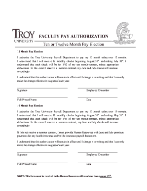 Fillable Online FACULTY PAY AUTHORIZATION Fax Email Print - pdfFiller