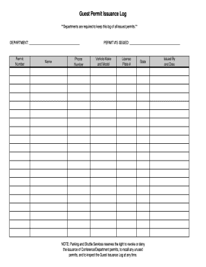 Fillable Online nau Guest Permit Issuance Log - nau Fax Email Print ...