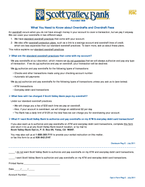 Fillable Online We can cover your overdrafts in two different ways: Fax Email Print - pdfFiller