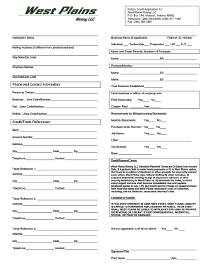 Fillable Online Return Credit Application To: Fax Email Print - pdfFiller