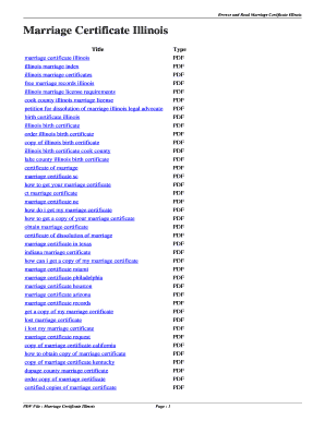 Fillable Online icew Marriage Certificate Illinois. marriage ...